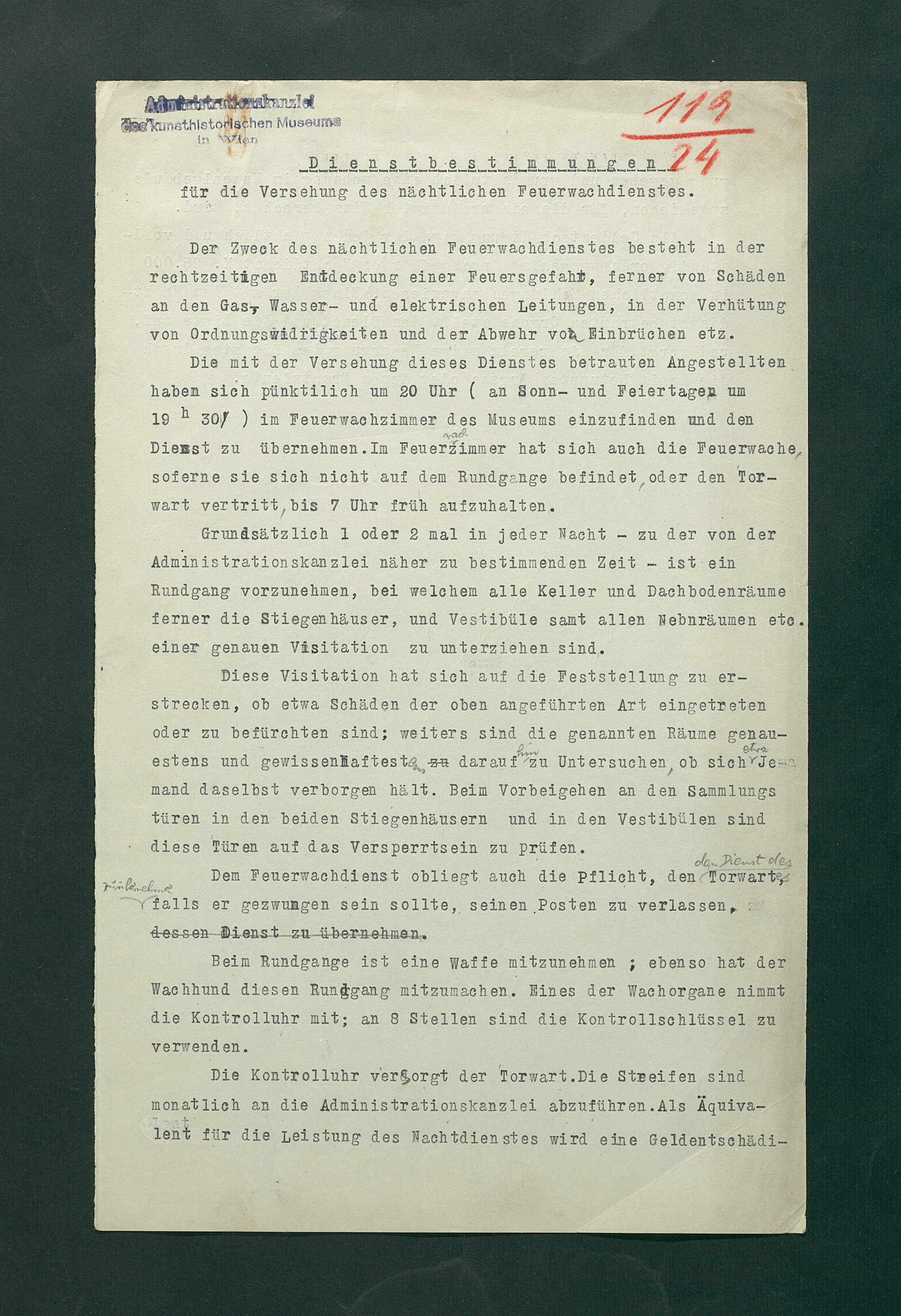 Dienstbestimmungen für den nächtlichen Feuerwachdienst - Artworks ...