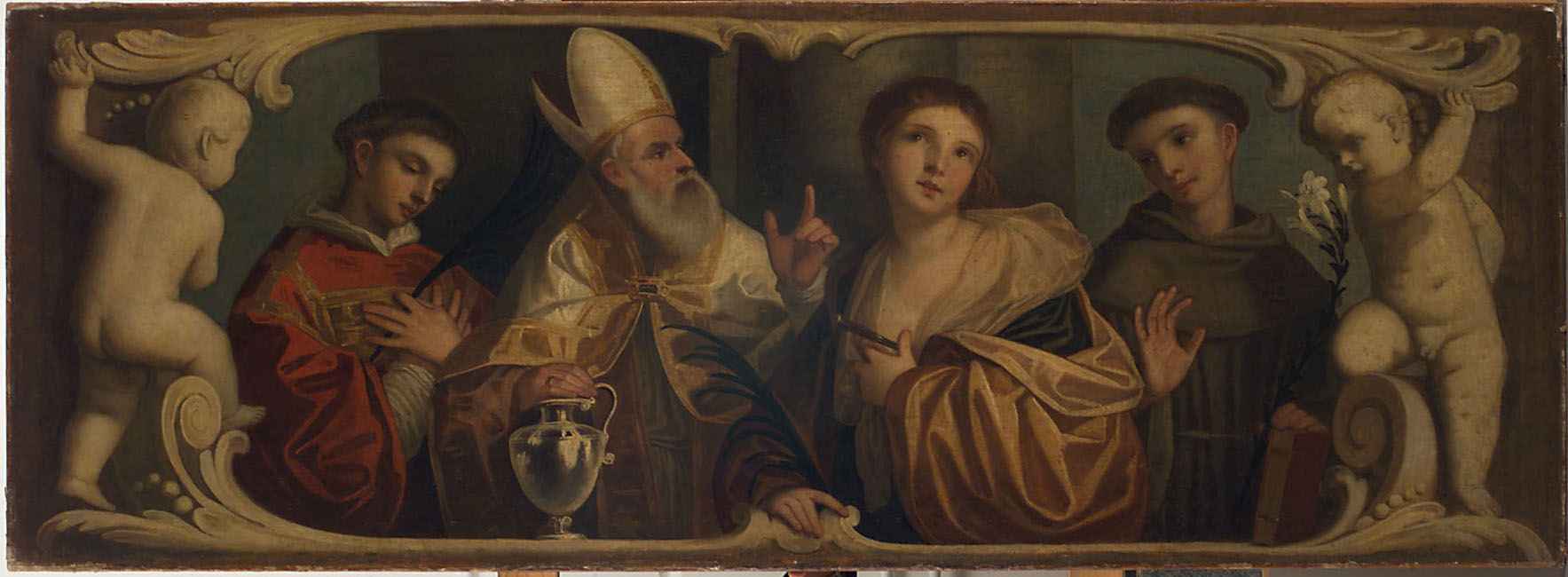 Die vier Stadtpatrone Paduas: hl. Daniel, hl. Prosdocimus, hl. Justina ...