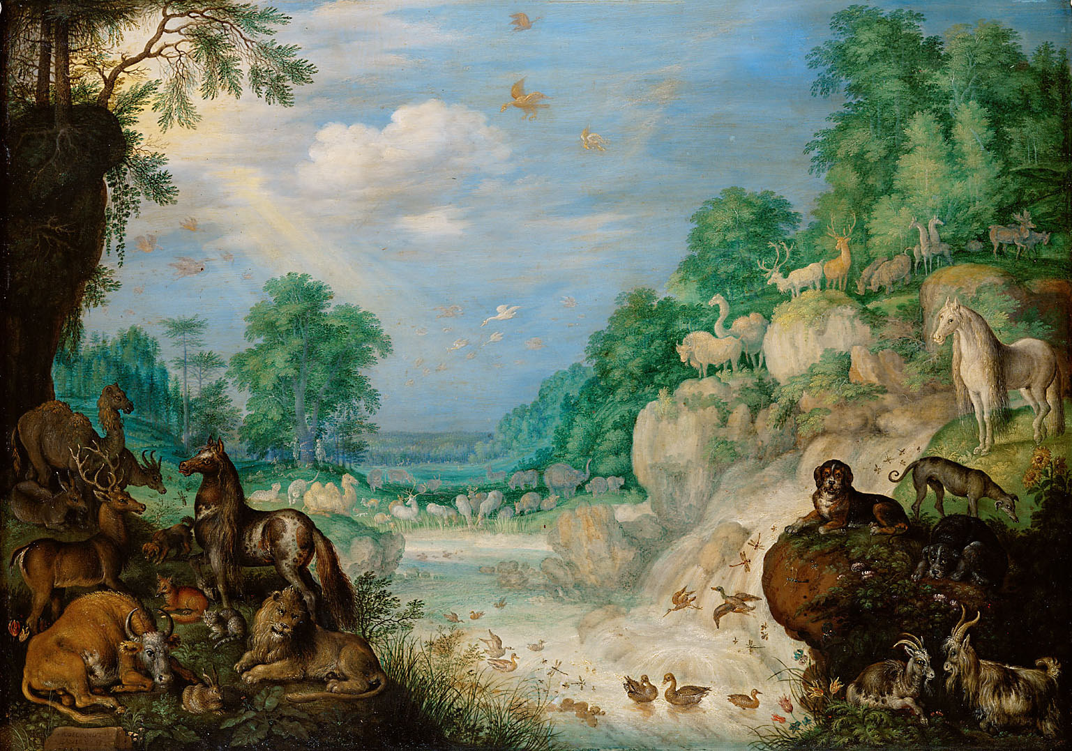 Paradies (Im Hintergrund: Der Sündenfall) - Kunstwerke - Kunsthistorisches Museum - KHM.at