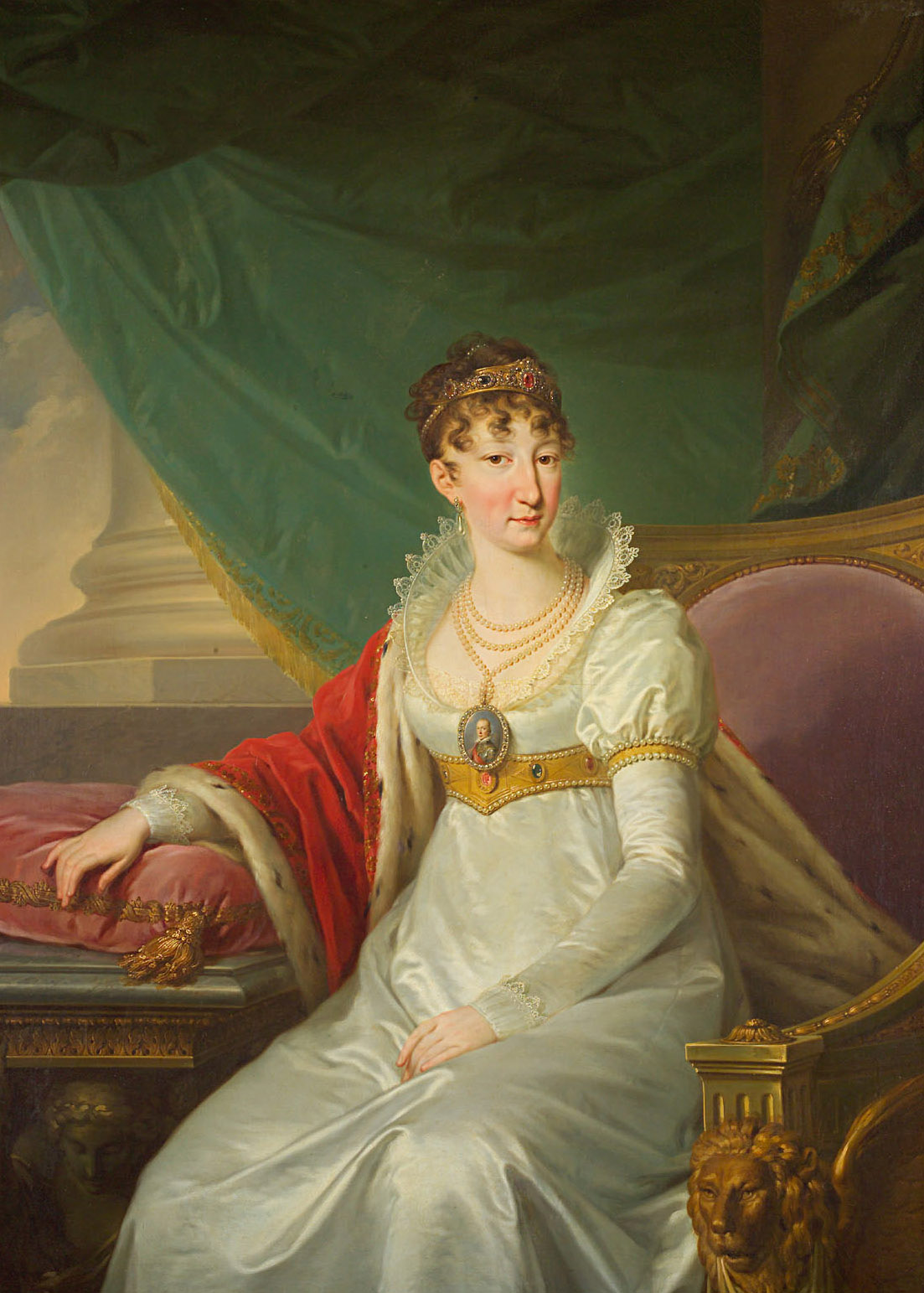 Maria Ludovica (1787-1816), Gemahlin von Franz II. (I.), in weißem ...